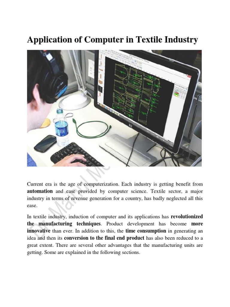 1) Application of Computer in Textile Industry | PDF | Automation ...