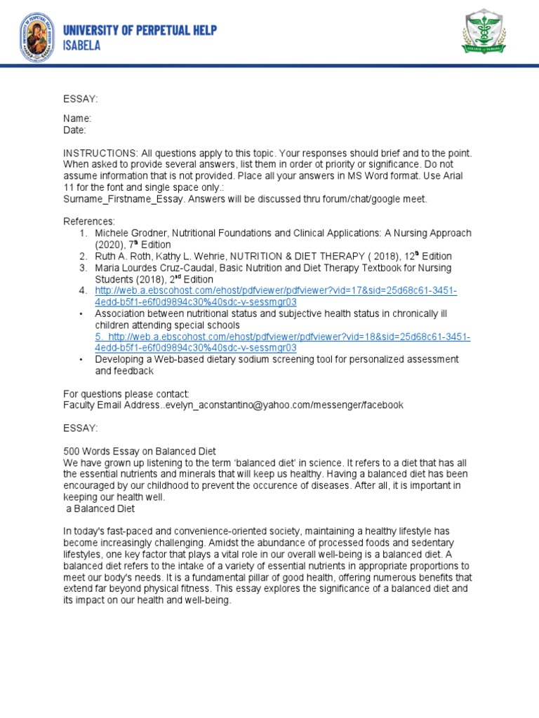 Activity-1-RUBRICS-nutrition Lec | PDF | Healthy Diet | Dieting