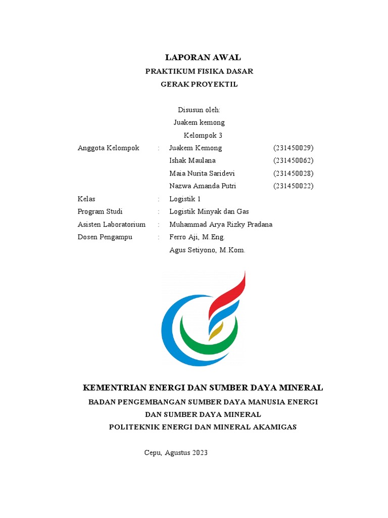 Laporan Praktikum Gerak Proyektil | PDF