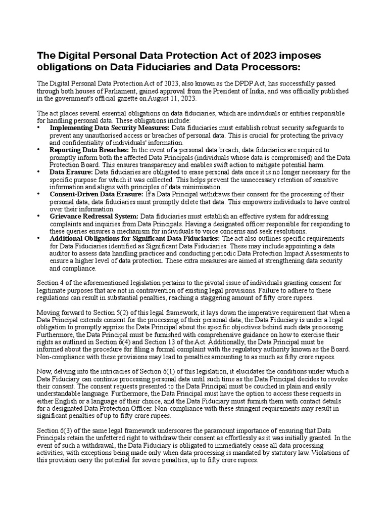 Data Fiduciaries | PDF | Regulatory Compliance | Fiduciary