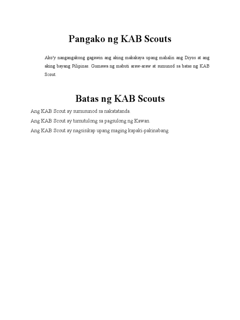 Pangako NG KAB Scouts | PDF
