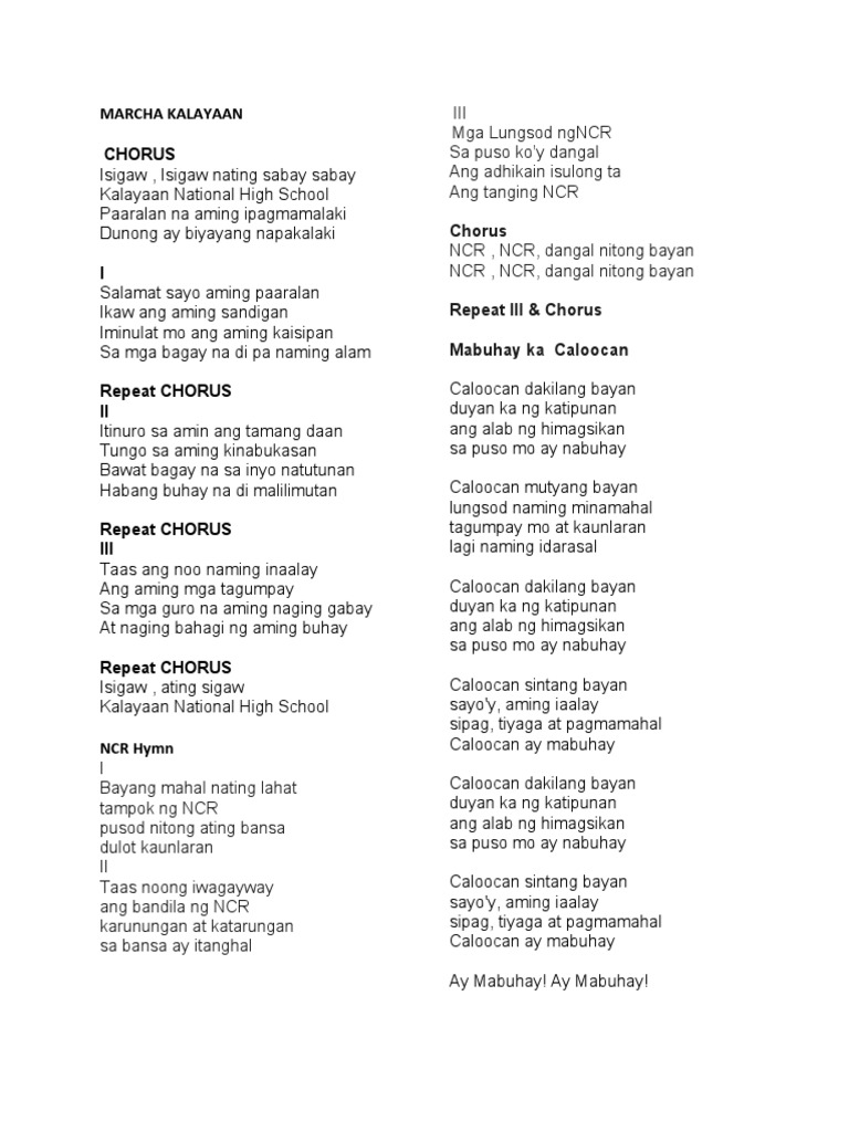 Marcha Kalayaan | PDF