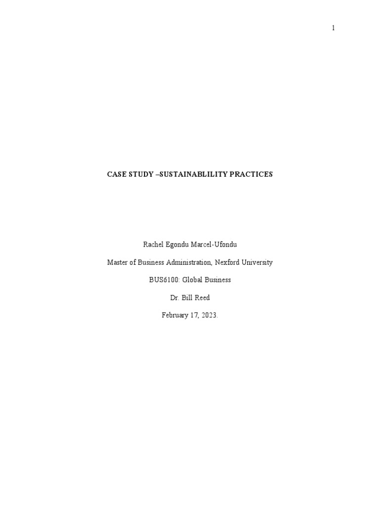 Nigerian Sustainability Case Study | PDF | Natural Environment | Economies