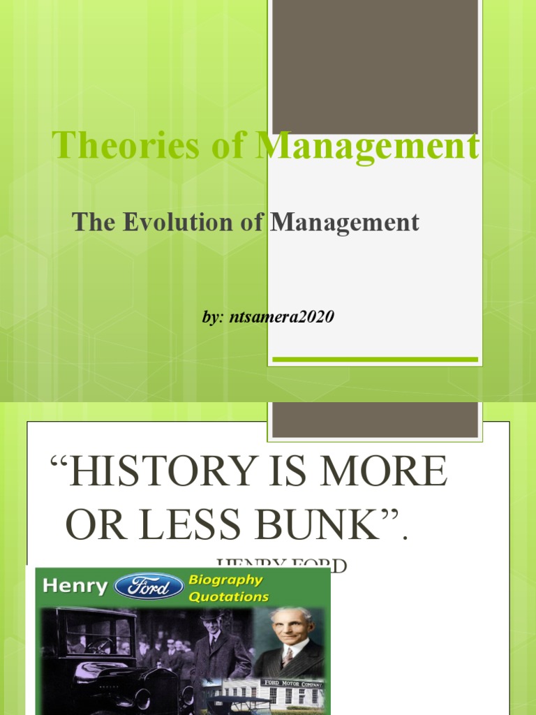 Lesson 2 Theories of Management | PDF | Organizational Behavior | Business