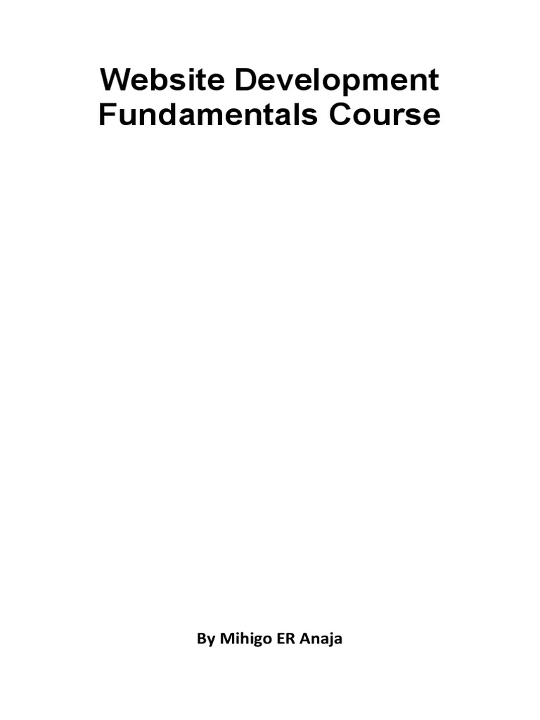 Website Development Fundamentals Course | PDF | Websites | World Wide Web