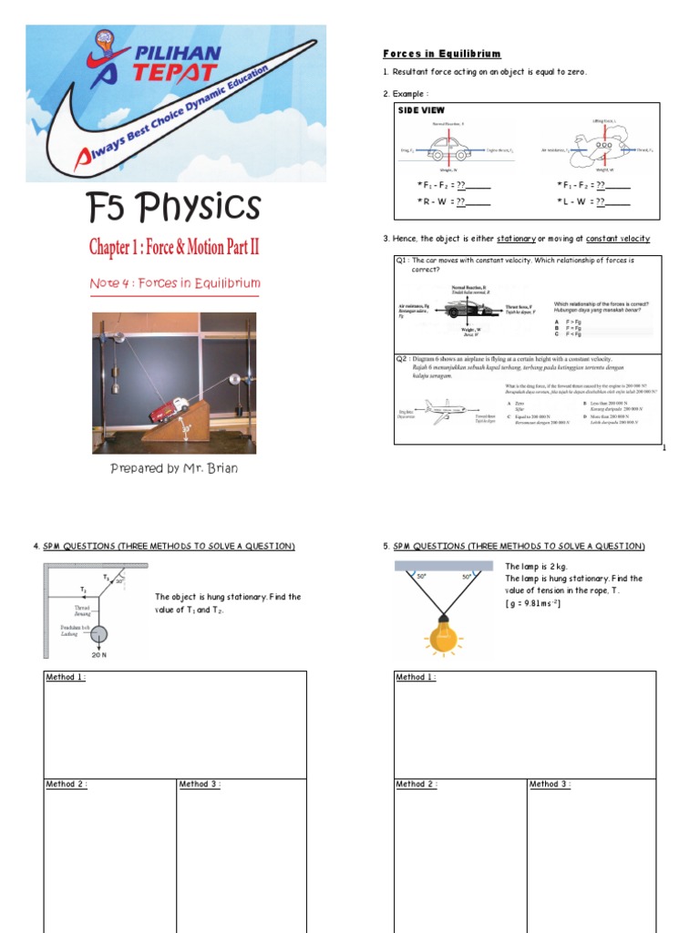 F5C1 Newton Part 2 Note 4 | PDF | Force | Tension (Physics)