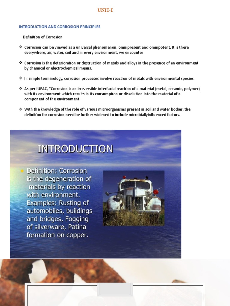 UNIT-I Corr | PDF | Corrosion | Metals