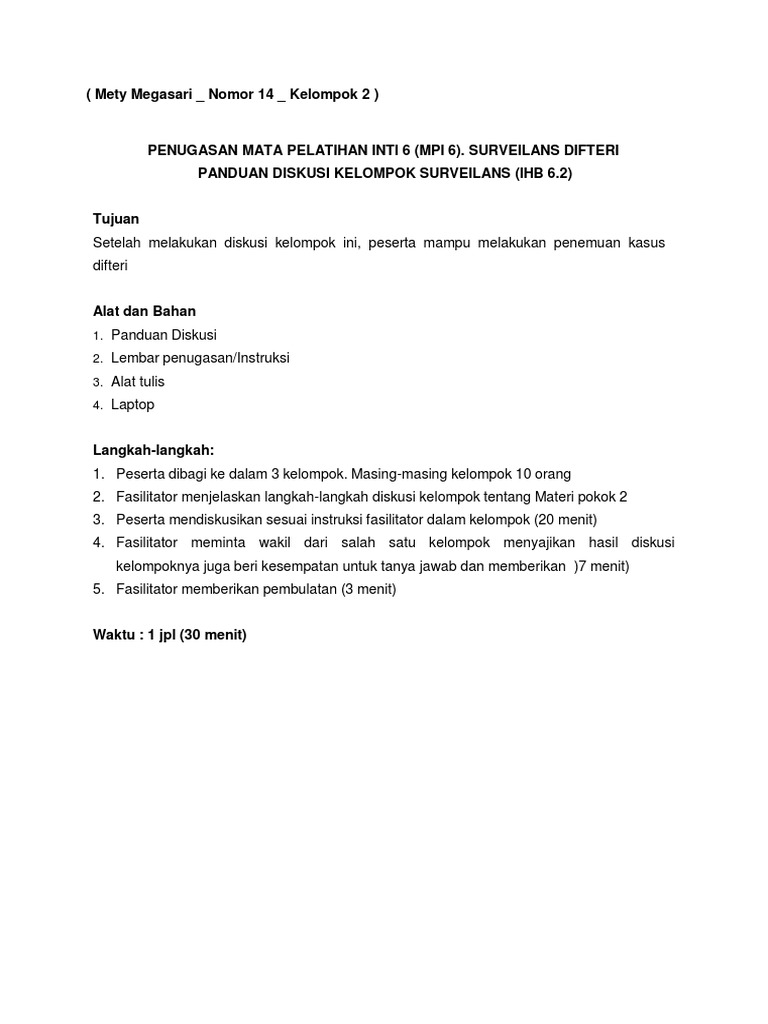 Panduan Surveilans Kasus Difteri | PDF