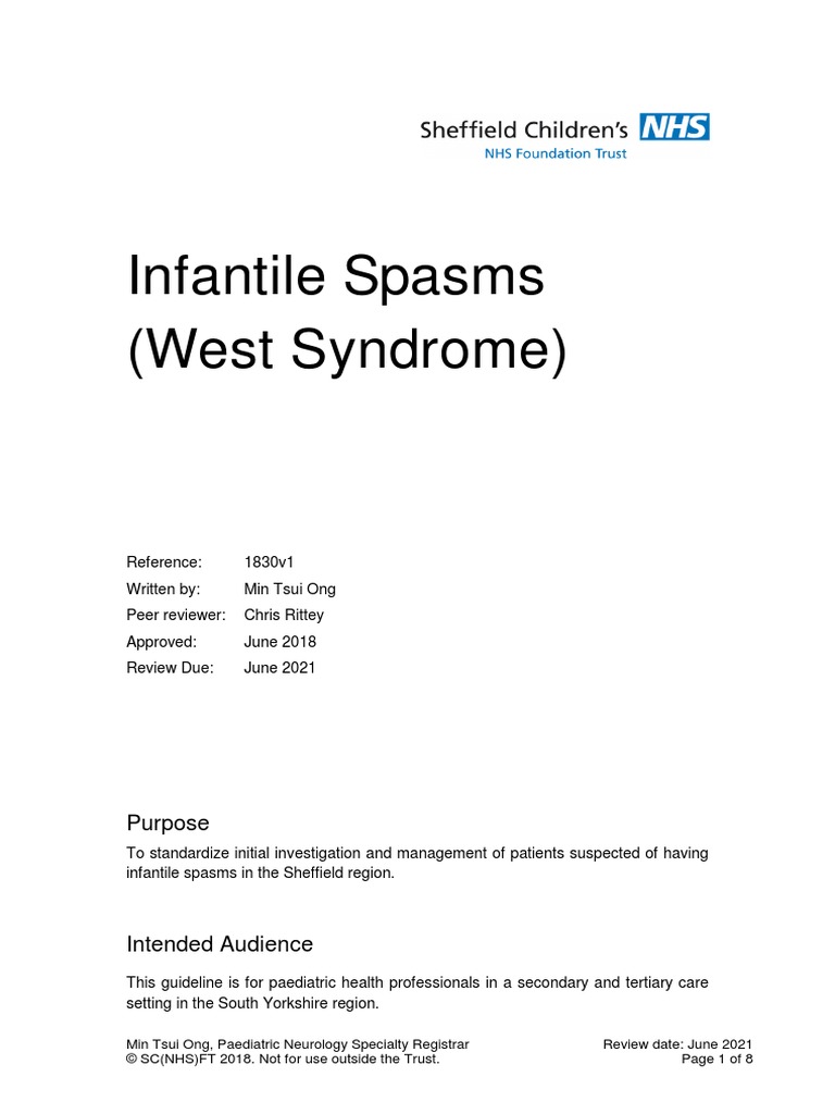 Infantile Spasms Guidelines | PDF | Electroencephalography | Neurology