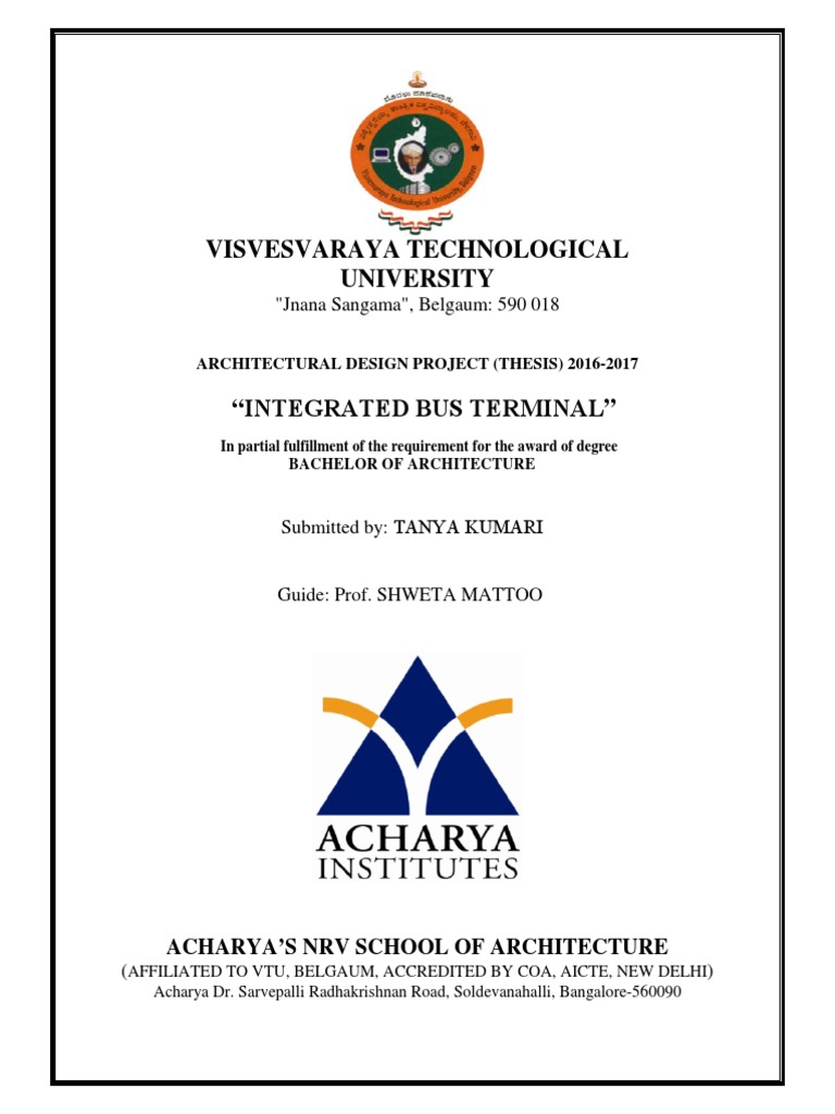 Integrated Bus Terminal by Tanya Kumari | PDF | Bus | Train Station