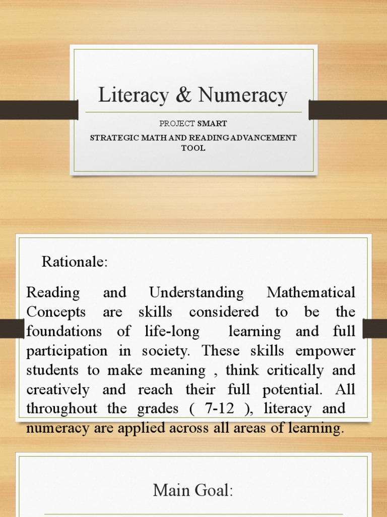 Literacy and Numeracy Advancement Program | PDF