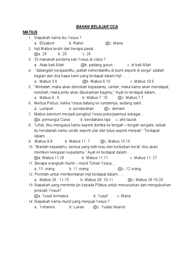 Bahan Cca Matius-Roma Bagian 1 | PDF | Ilmu Sosial | Filsafat