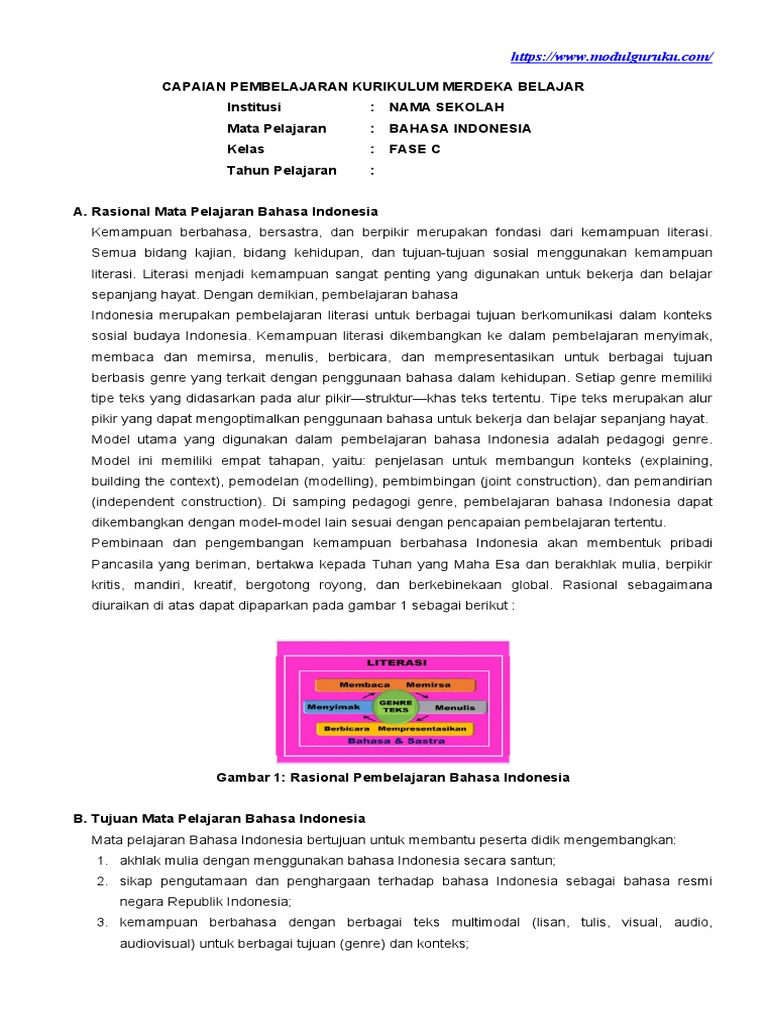 CP Bahasa Indonesia Fase C Kurikulum Merdeka | PDF