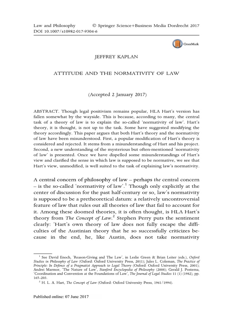 Attitude and The Normativity of Law | PDF | Jurisprudence | Reason