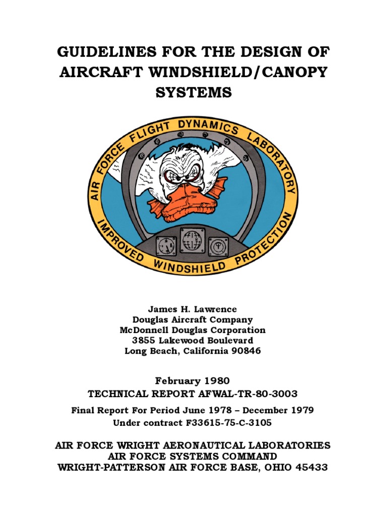 Guidelines For The Design of Aircraft Windshield Canopy Systems Forward ...