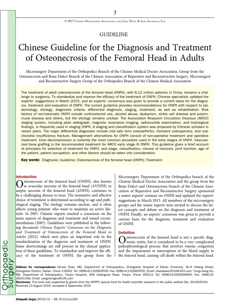 TCM Avascular Necrosis Orthopaedic Surgery - 2017 | PDF | Magnetic ...