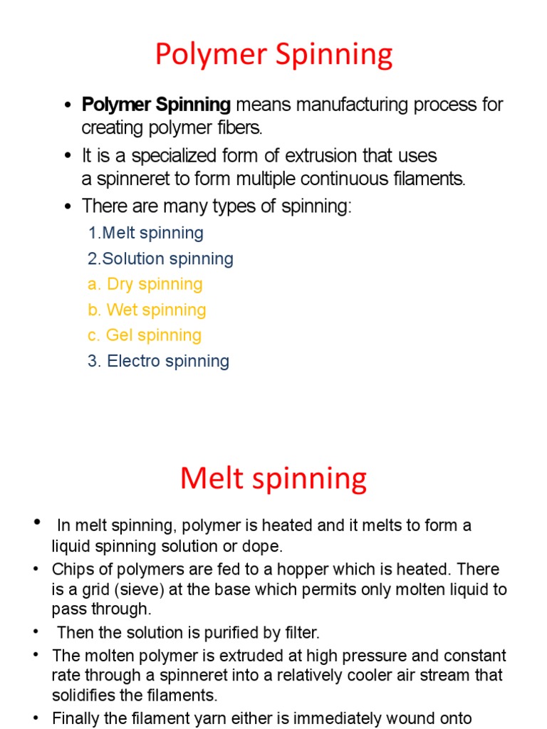 Overview of Polymer Spinning Processes | PDF