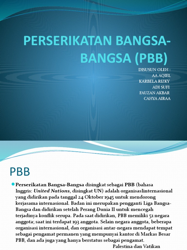 PBB dan Badan-Badannya | PDF