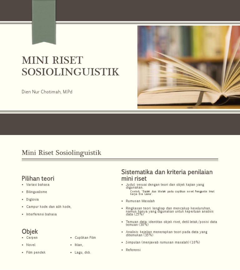 Mini Riset Sosiolinguistik: Teori & Analisis | PDF