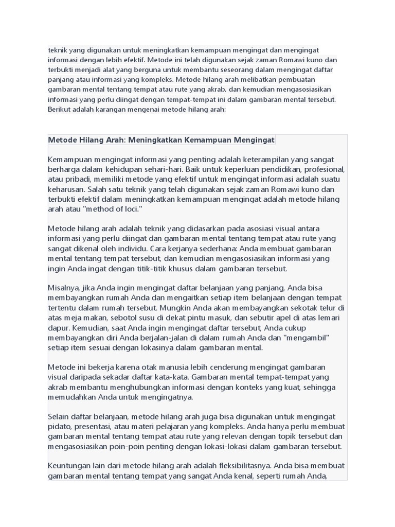 Metode Hilang Arah | PDF