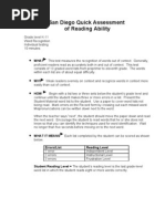 Reading Level Test | PDF | Reading (Process) | Educational Psychology