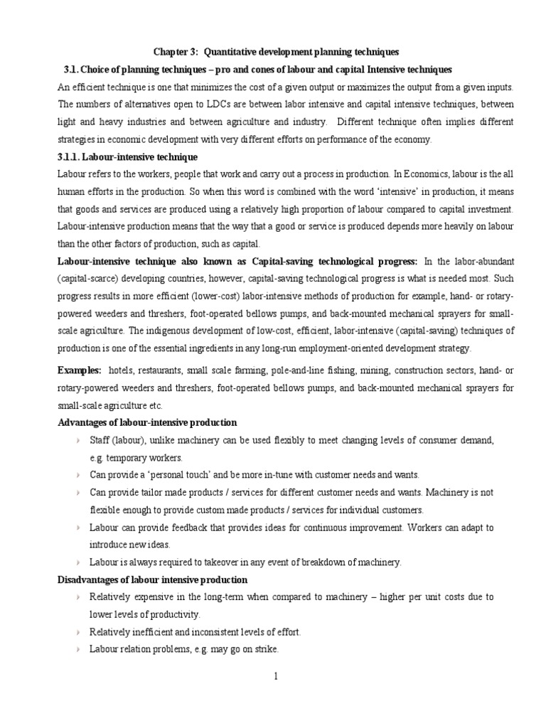 Chapter 3 Quantitative Development Planing Techniques - For Student | PDF | Input–Output Model ...
