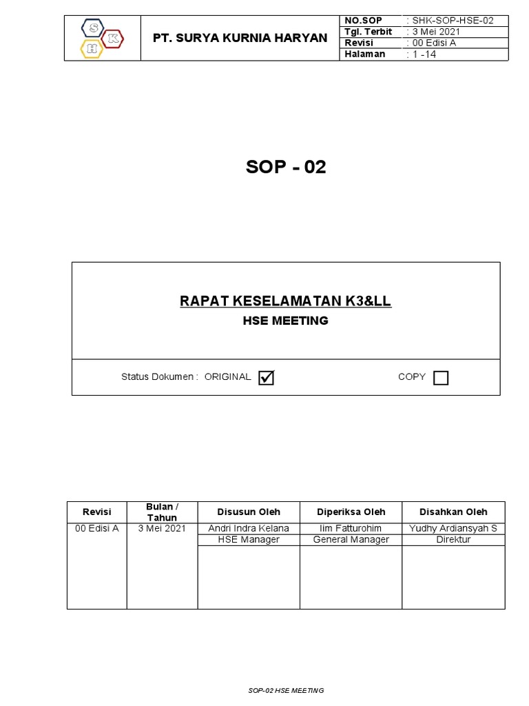 SOP - 02 HSE Meeting | PDF