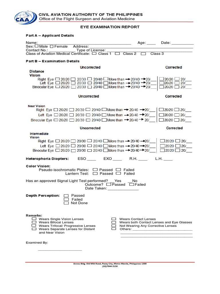 Eye Exam Report | PDF