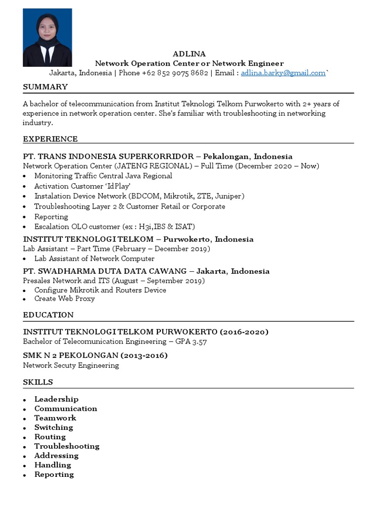 CV - Adlina Gnoc | PDF