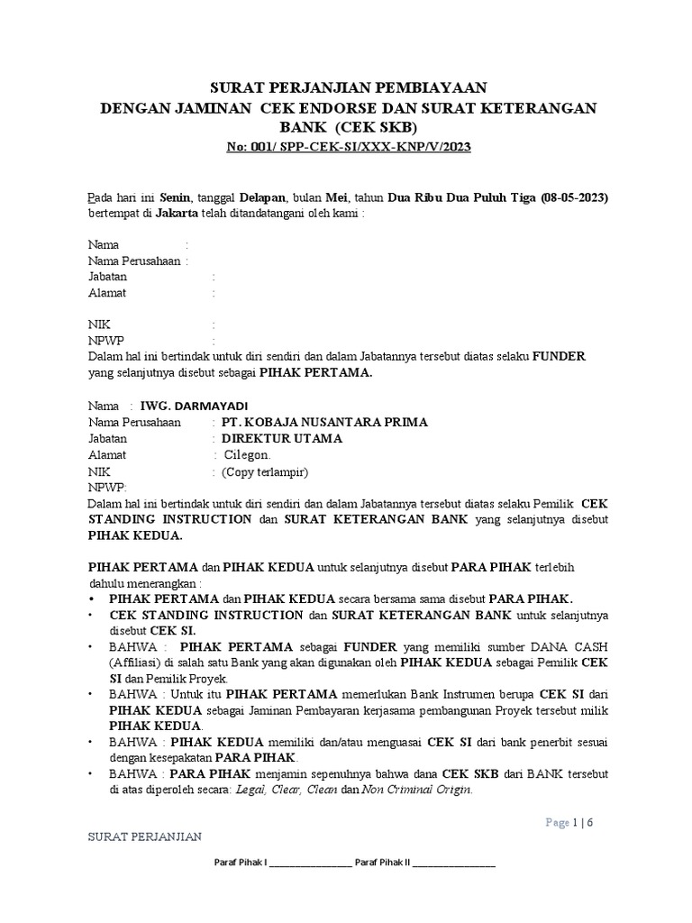 PT Kobaja Mandiri 040523. | PDF | Bisnis | Pengelolaan Keuangan & Uang
