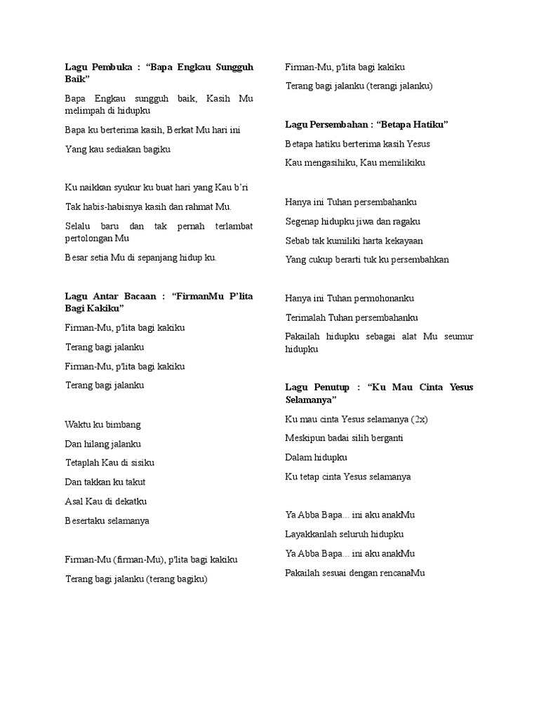 Susunan Lagu Edit | PDF
