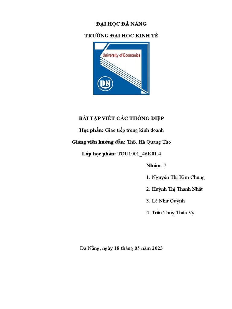 Cacthongdiep Nhom7 | PDF