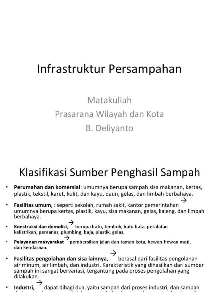 Infrastruktur Persampahan Kota | PDF