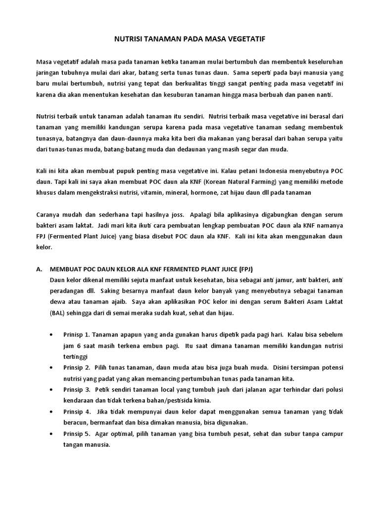 Pupuk Organik Daun Kelor KNF | PDF | Kesehatan Holistik
