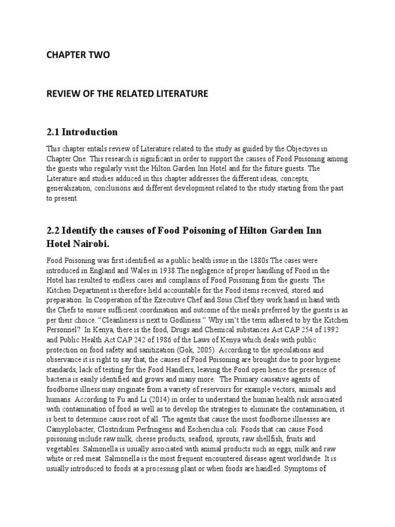 Modified Chapter Two Research Proposal | PDF | Foodborne Illness | Food ...
