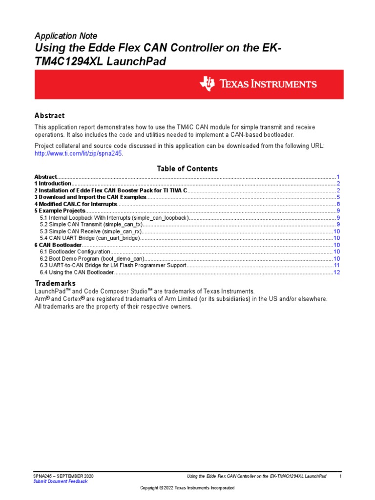 Spna245 CAN | PDF | Booting | System Software