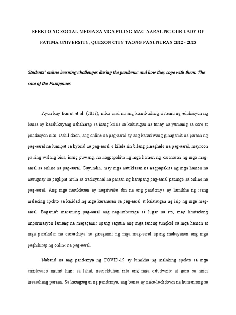 Filipino RRL Local Journals | PDF