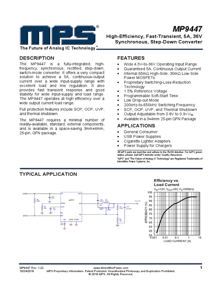 MP9447GL Z | PDF | Power Supply | Electric Power