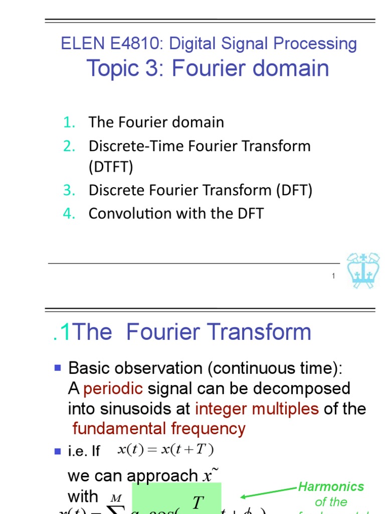 L03 Fourier | PDF | Discrete Fourier Transform | Fourier Transform