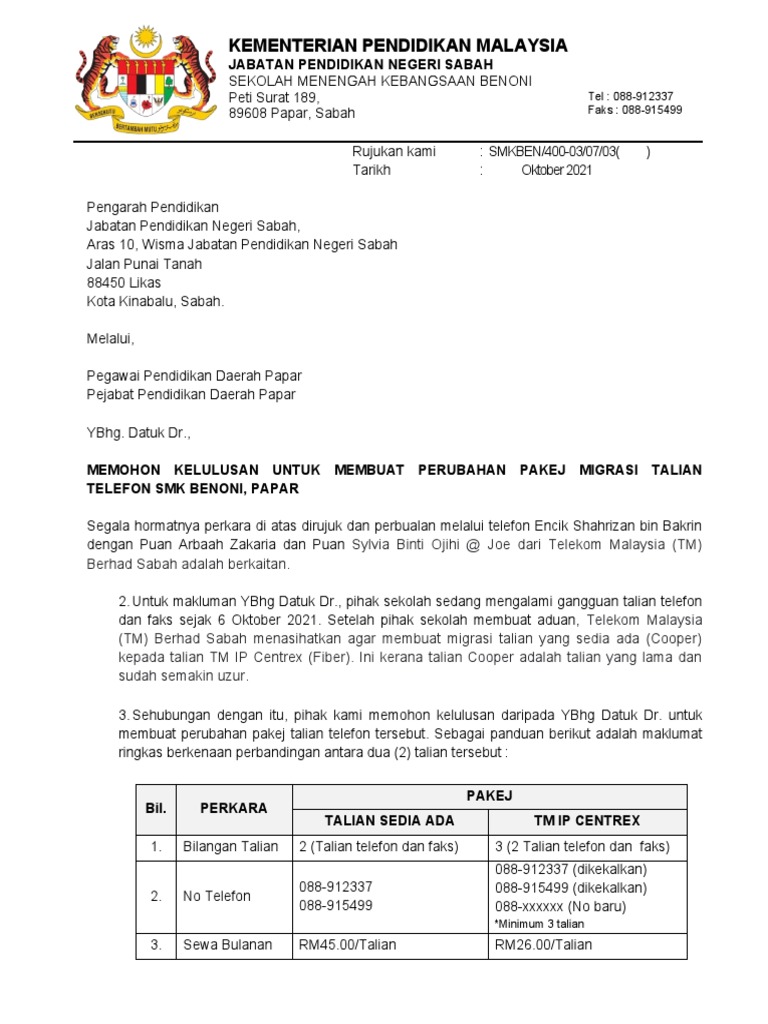 SURATPengesahanSenaraiTugas Iffah | PDF