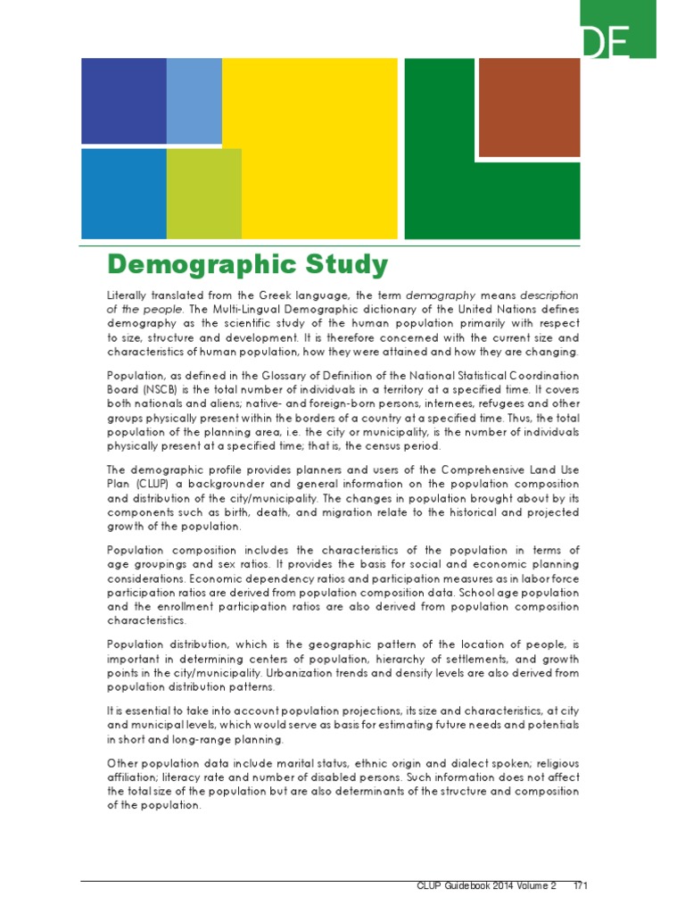 Clup Vol 2 Setoral Demographic Study | PDF | Demography | Sustainability