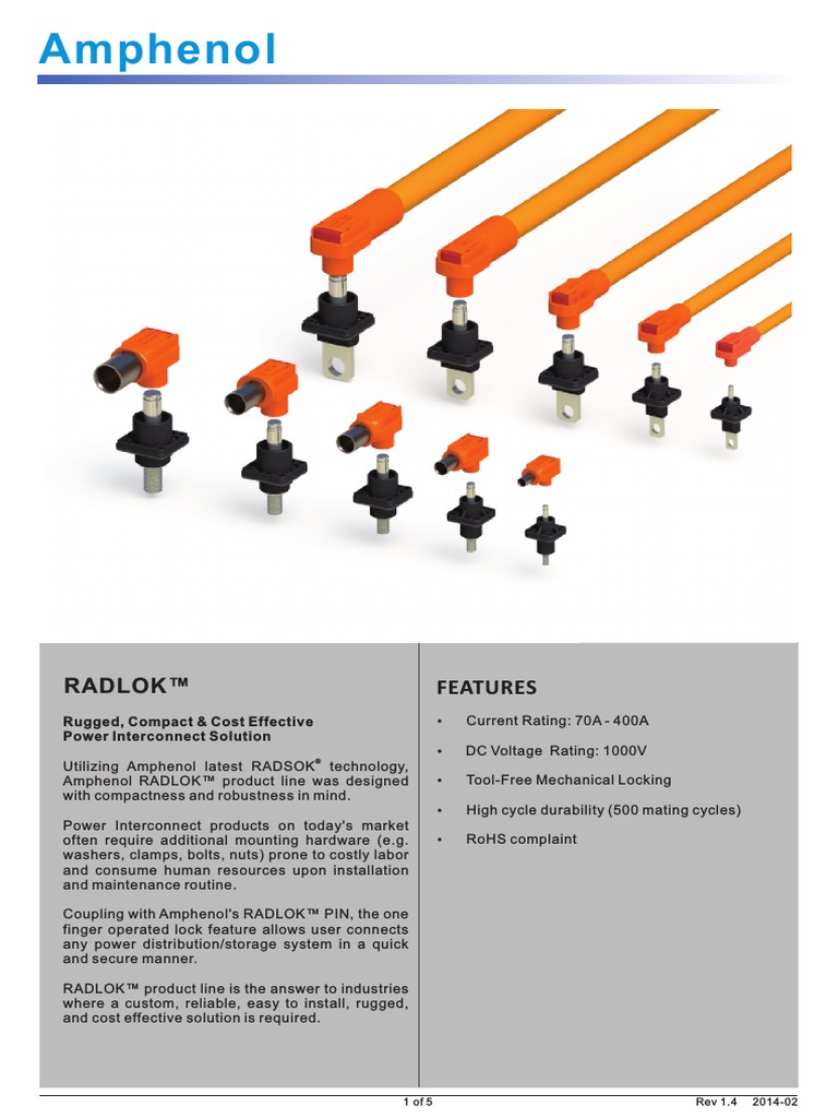 Amphenol: Radlok™ Features | PDF | Electrical Connector | Electricity