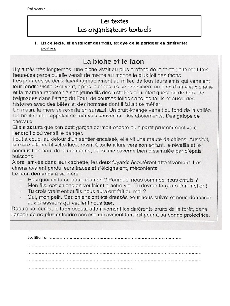 Écriture - Exercices Les Organisateurs Textuels cm2 | PDF | Arts du ...