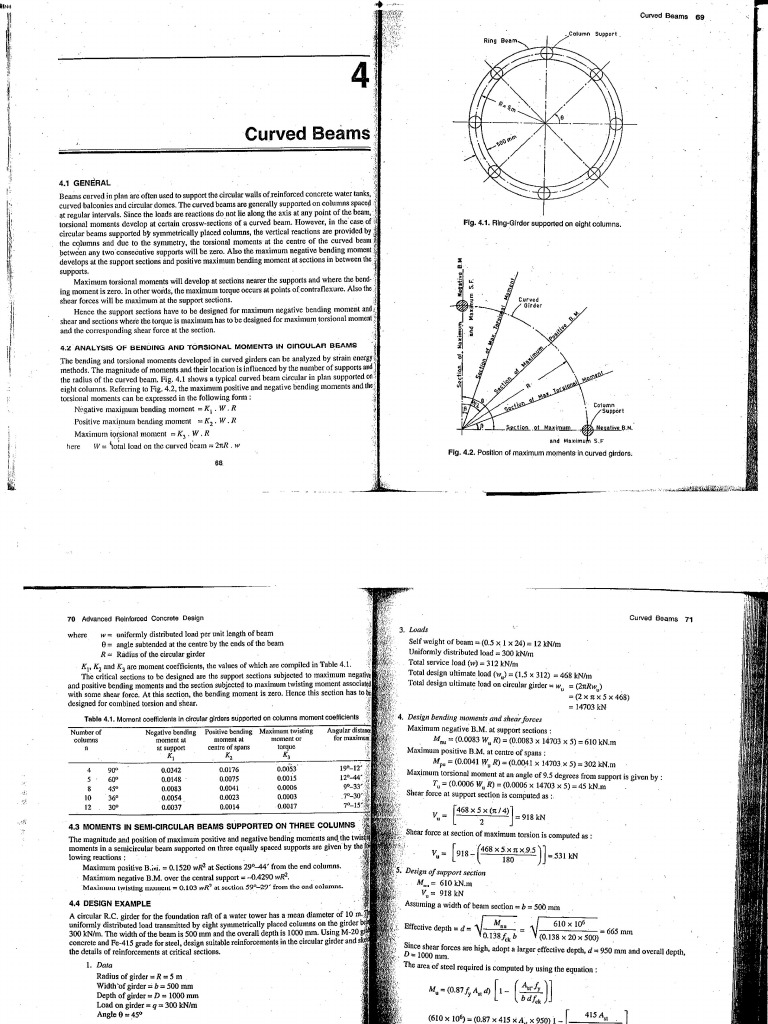 Curve Beam - Advanced - Reinforced - Concrete - Design-Krishnaraju | PDF
