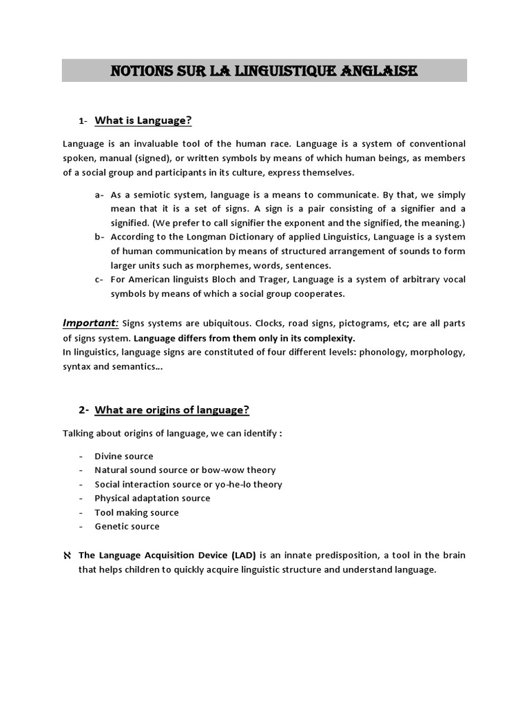 Linguistique | PDF | Linguistics | Human Communication
