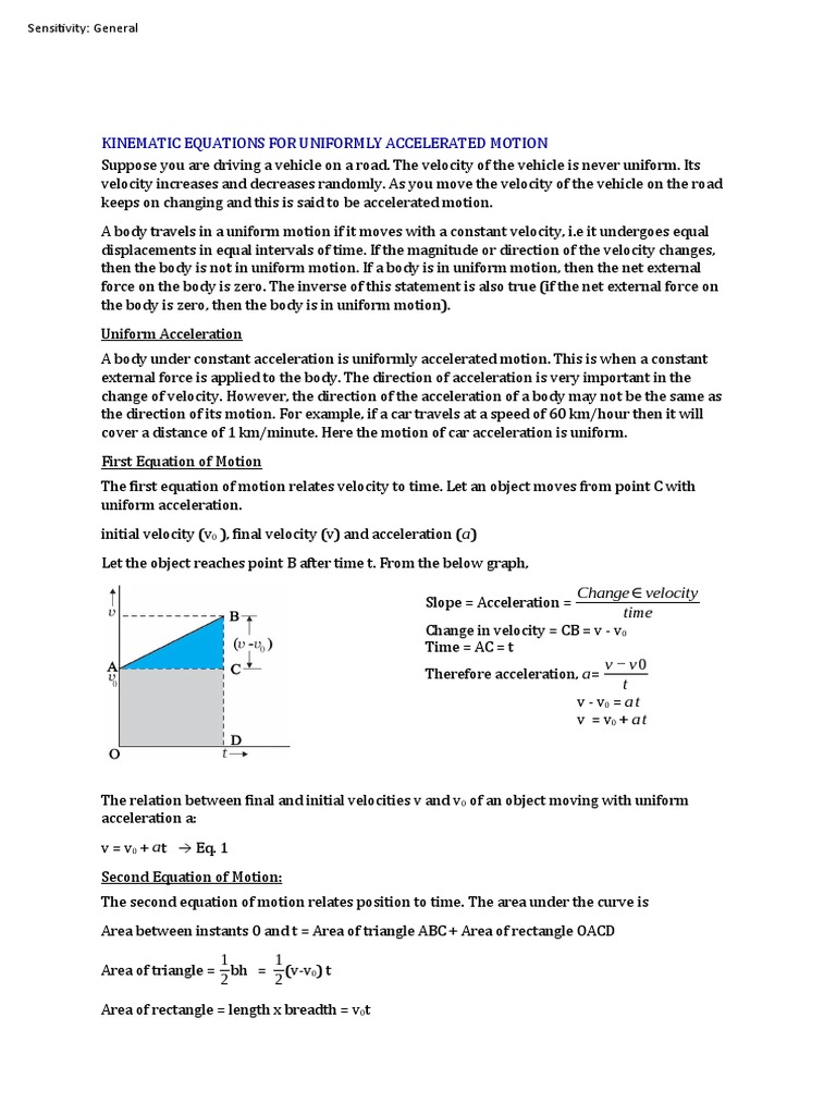 11 Physics Chapter 2 Comprehensive Notes P2 | PDF | Velocity | Acceleration