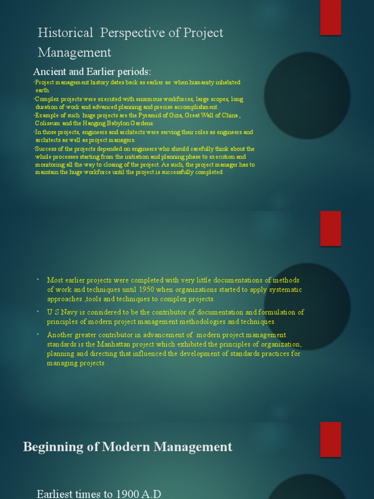 HISTORICAL PERSPECTIVE OF PM | PDF | Project Management | Software As A ...