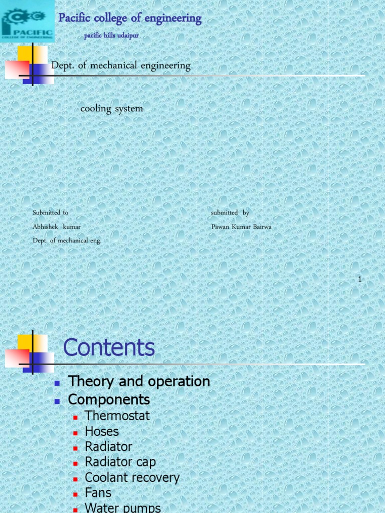 Presentation On Cooling System Pdf Radiator Thermostat