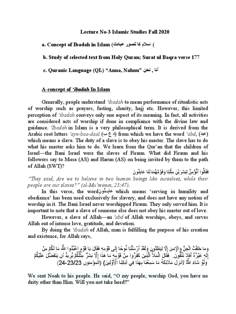Islamic Studies Lecture 3 | PDF | Prophets And Messengers In Islam | Mosque
