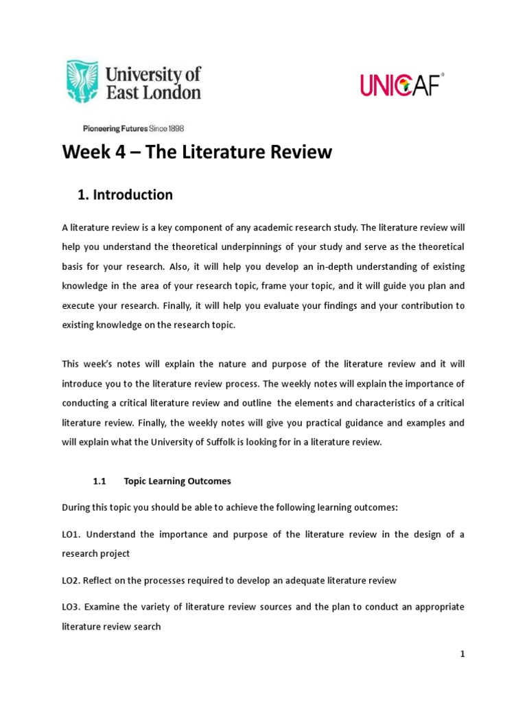 Week 4 - Topic Overview | PDF | Literature Review | Knowledge